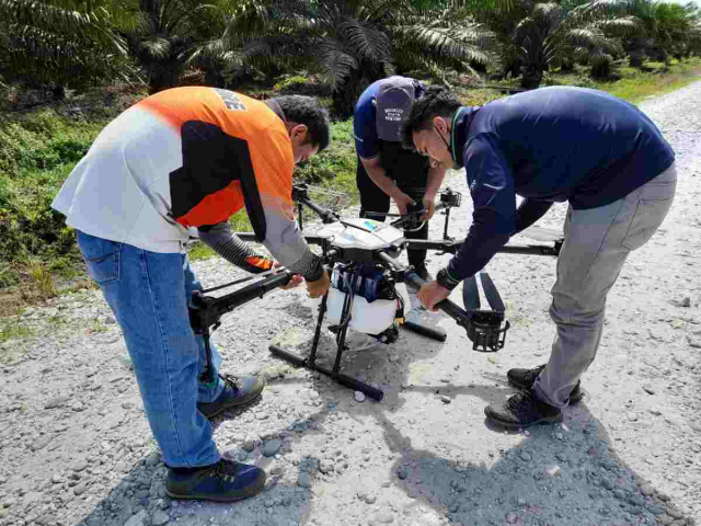 GoRiau - PTPN V Manfaatkan Drone Optimalkan Produksi Perkebunan Sawit