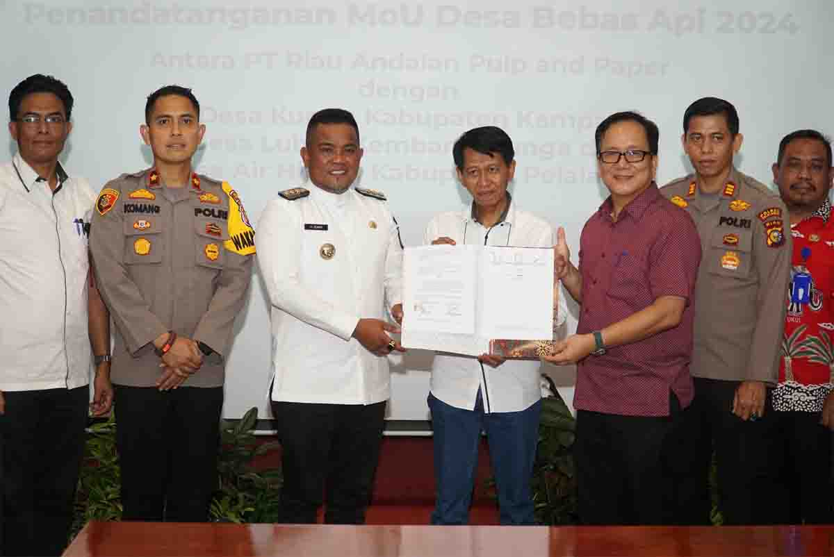 GoRiau - RAPP Kembali Teken MoU Desa Bebas Api dengan Tiga Desa di Riau