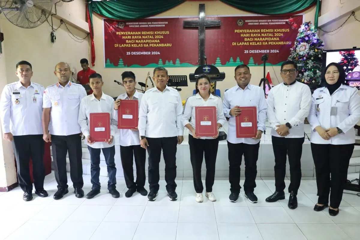 GoRiau - 982 Warga Binaan di Riau Terima Remisi Natal, 13 Orang Langsung Bebas
